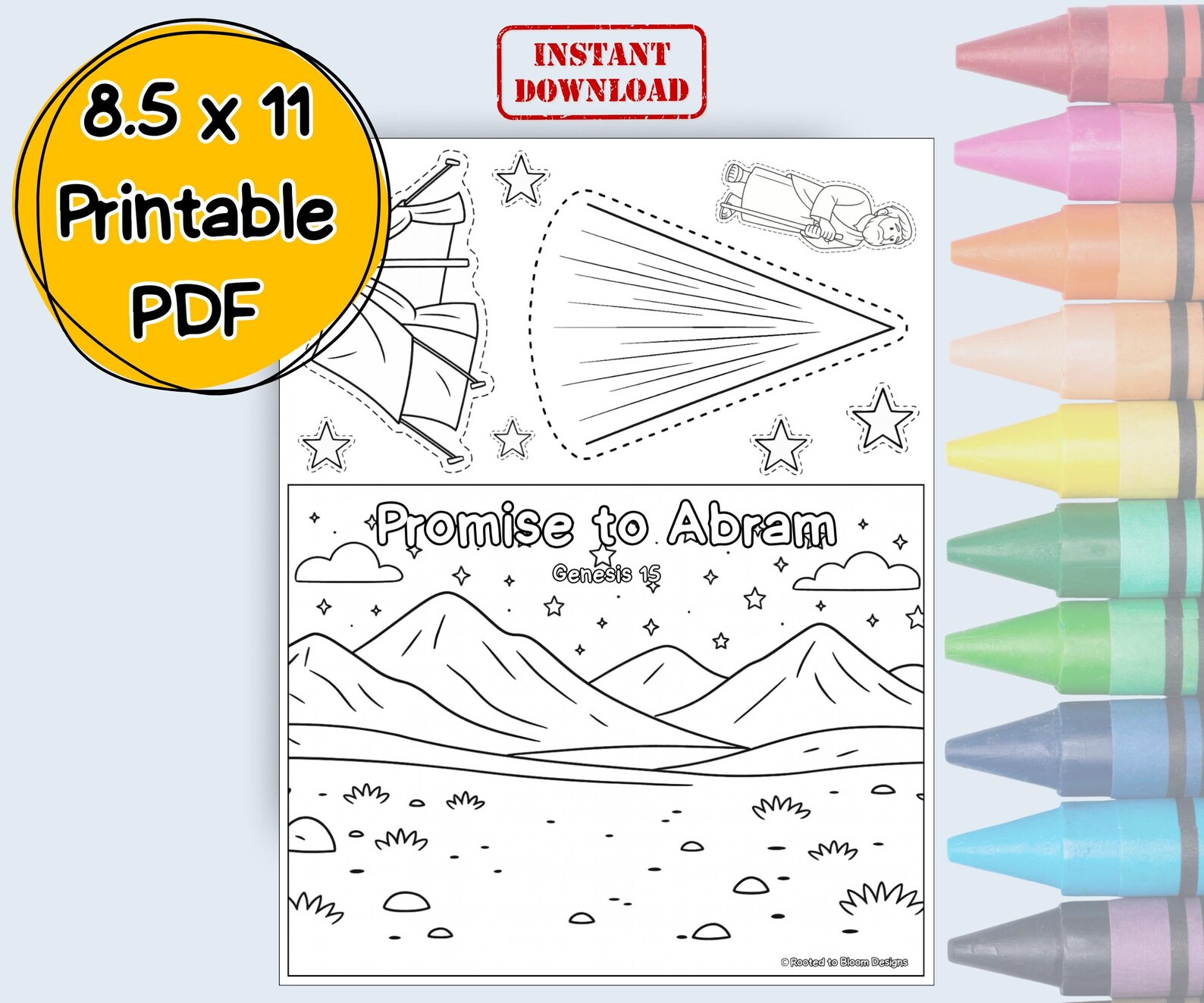 God's Promises to Abram- Bible Coloring Page and Craft - Genesis 15 ...