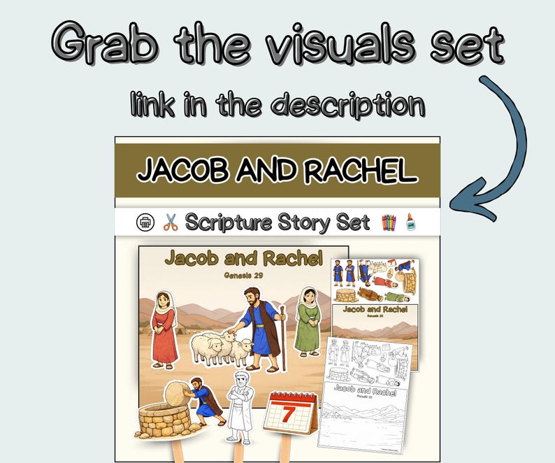 Jacob Works 7 Years for Rachel - Printable 3D Craft - Genesis 29 - Etsy