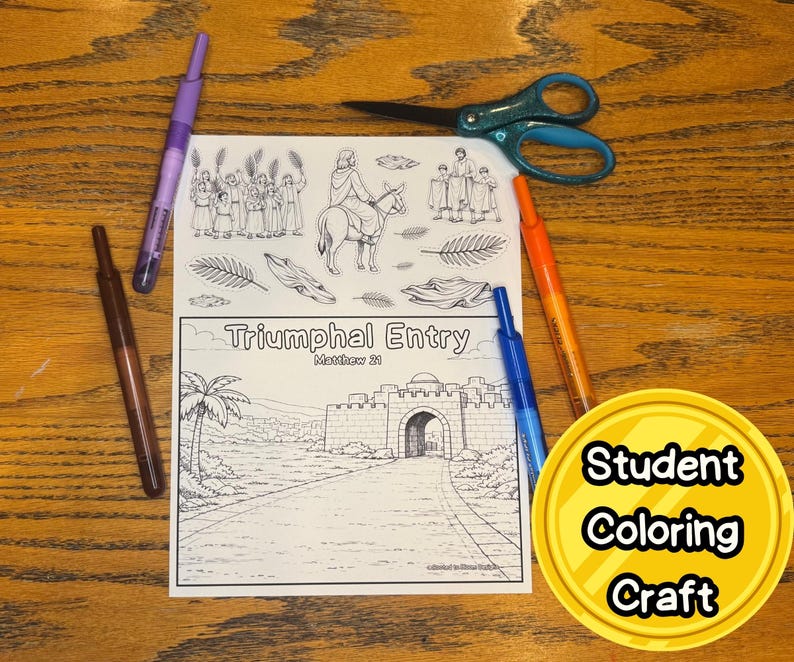 Triumphal Entry of King Jesus - Bible Story Visuals, Worksheets, and ...