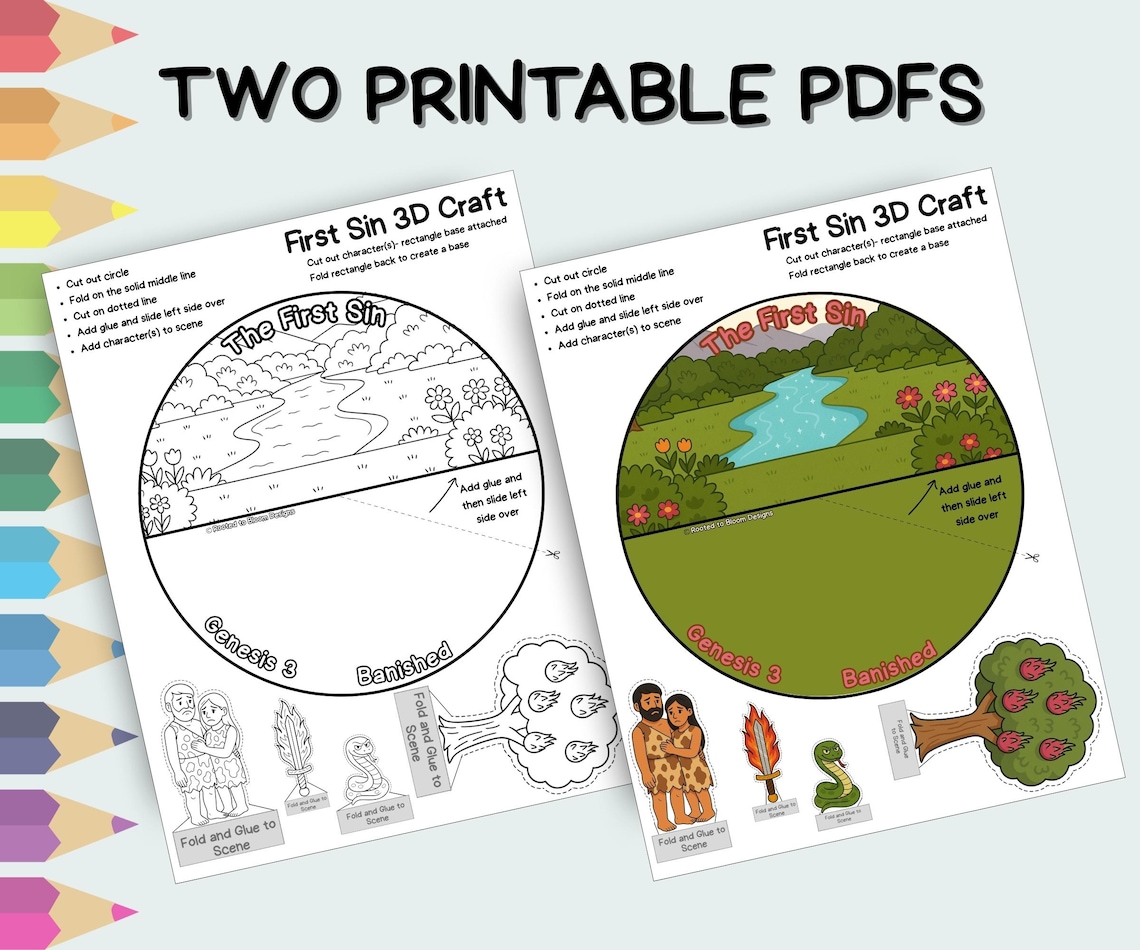 The First Sin-printable 3D Craft - Genesis 3-adam and Eve Banished From ...