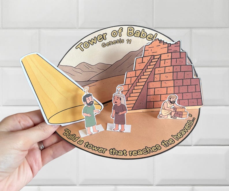 Tower of Babel-printable 3D Craft - Genesis 11 - Etsy