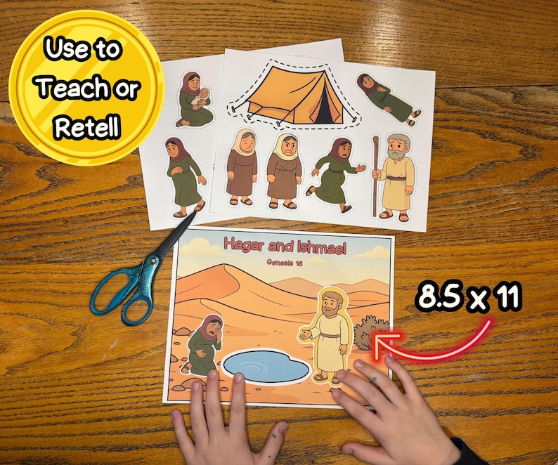 Hagar and Ishmael- Bible Story Visuals, Worksheets, and Crafts for ...