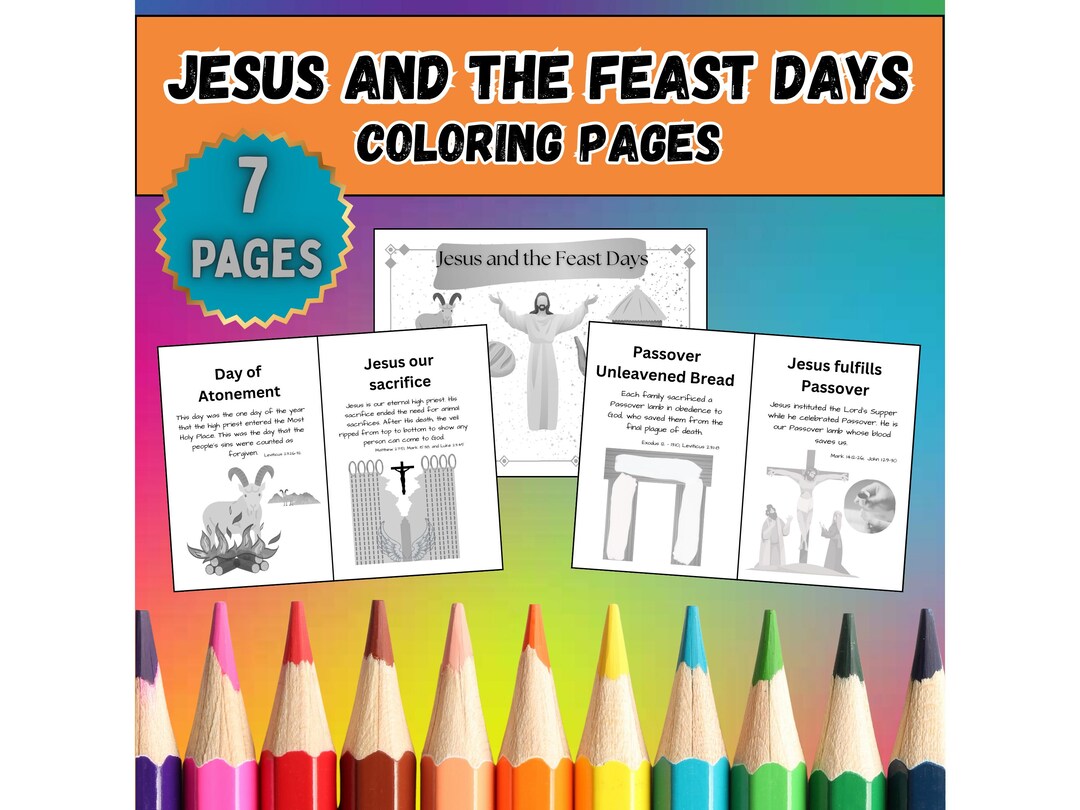 Jesus & Biblical Feast Days Coloring Pages for Kids (printable PDF) - Etsy
