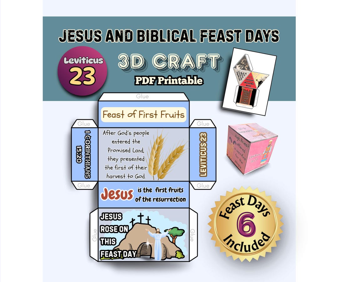 Jesus & Biblical Feast Days Craft- 3D Printable Shapes - Etsy