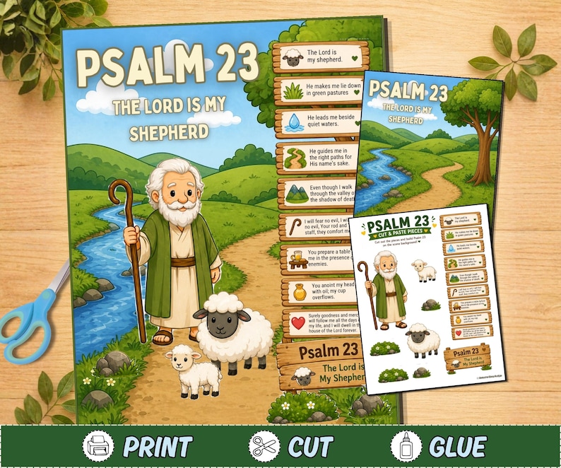 Psalm 23 Sunday School Craft the Lord is My Shepherd Printable Activity ...