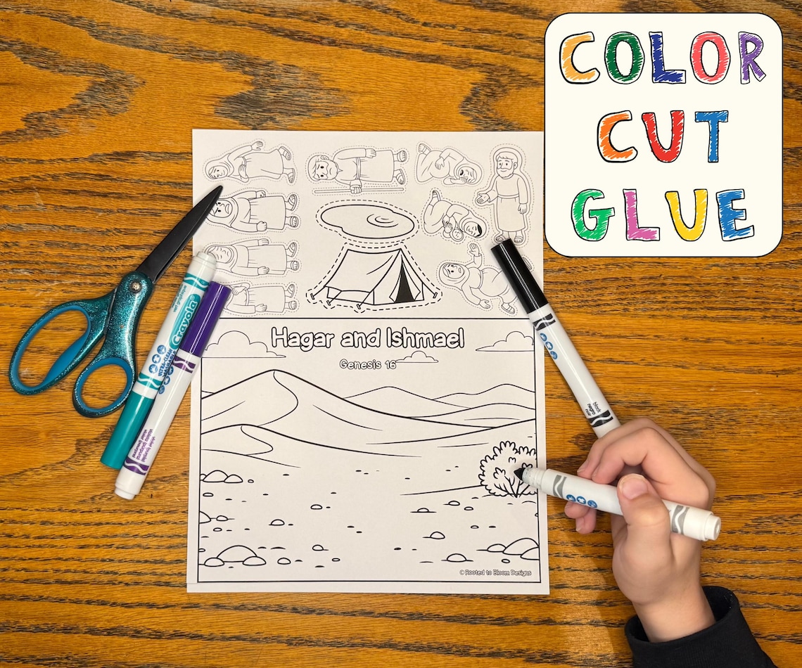 Hagar and Ishmael- Bible Coloring Page and Craft - Genesis 16 Printable ...