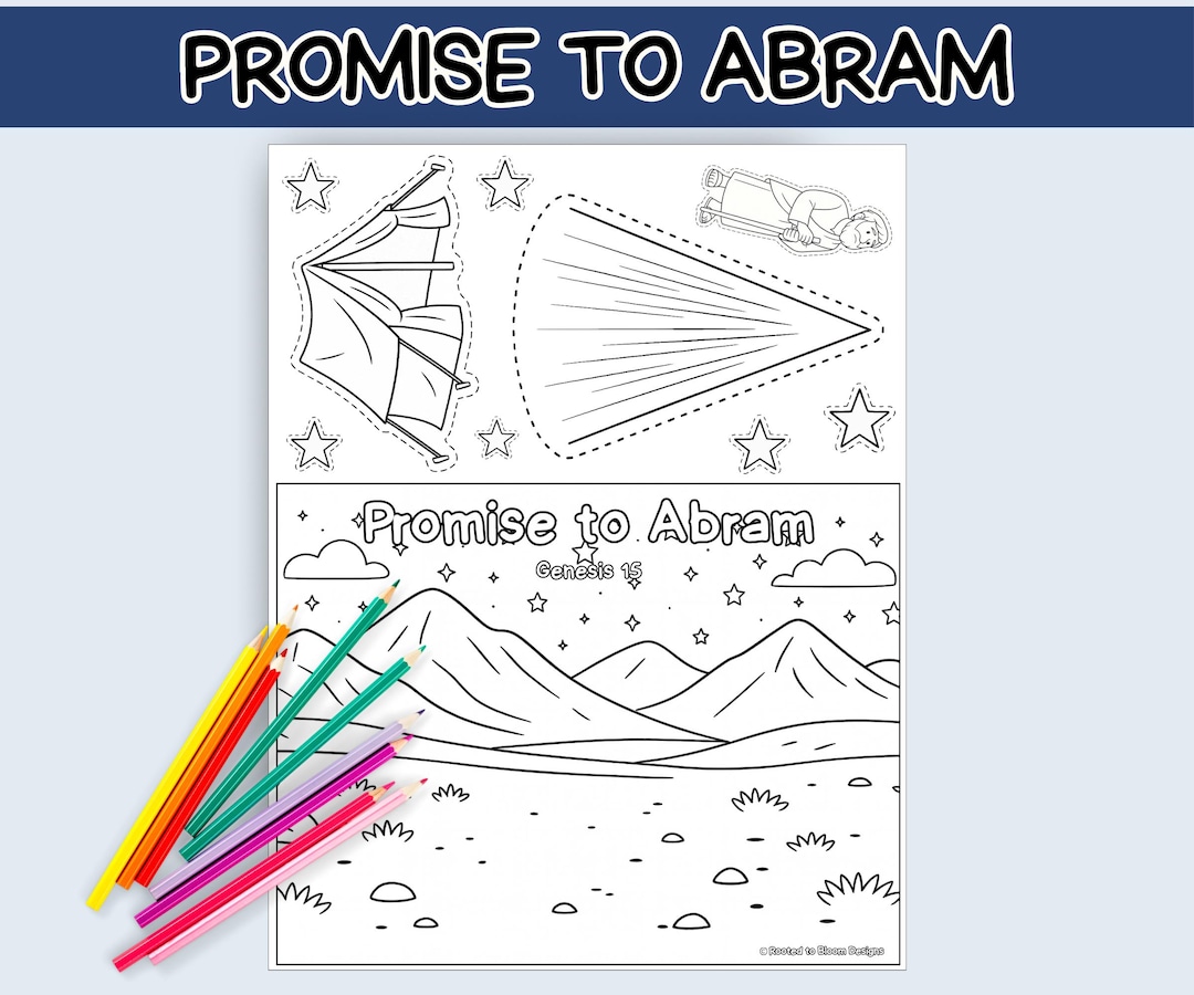 God's Promises to Abram- Bible Coloring Page and Craft - Genesis 15 ...