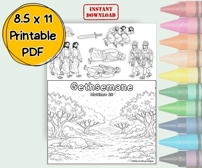 Jesus in the Garden of Gethsemane - Bible Coloring Page and Craft ...