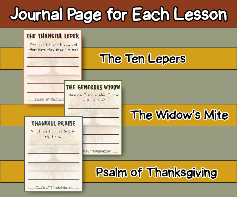 Gratitude Bible Lessons Bundle for Kids | Reflection Journal (digital ...