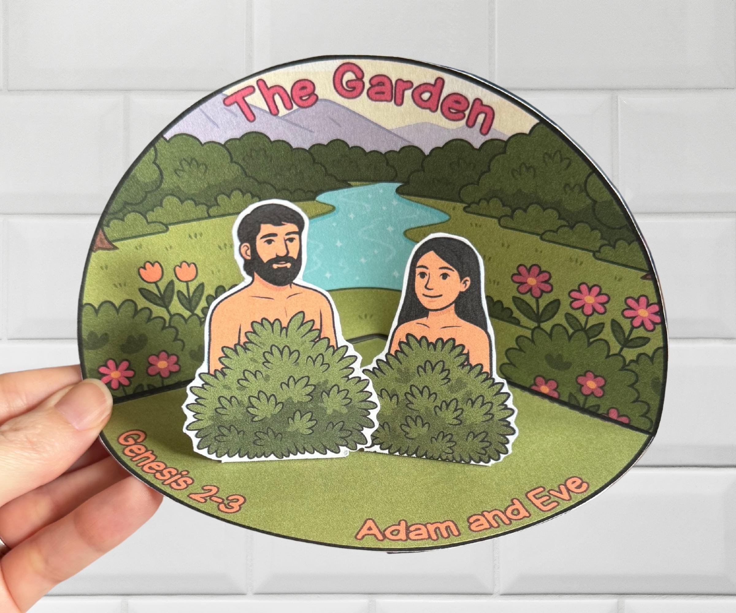 Adam and Eve-printable 3D Craft - Genesis 2-3 - Etsy