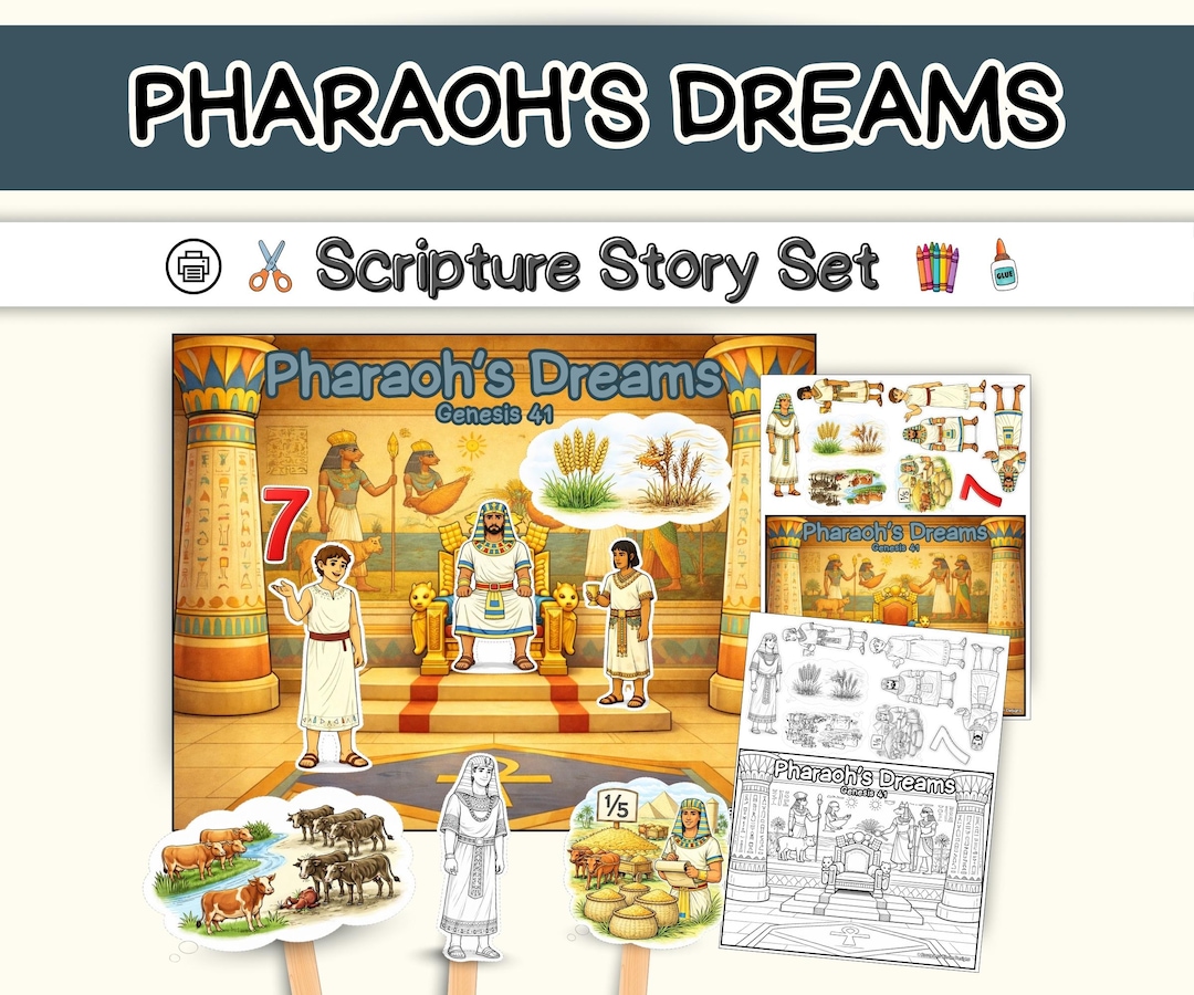 Joseph Interprets Pharaoh's Dreams - Bible Story Visuals, Worksheets ...
