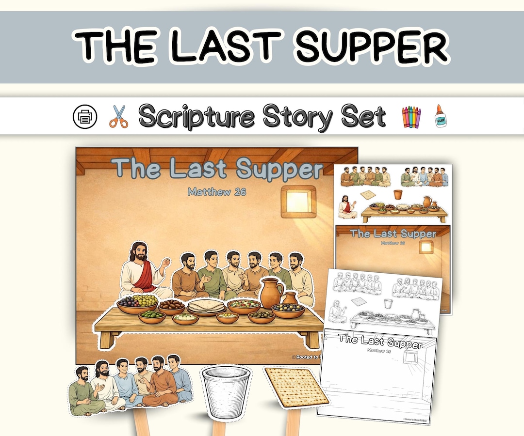Jesus and the Last Supper - Bible Story Visuals, Worksheets, and Crafts ...