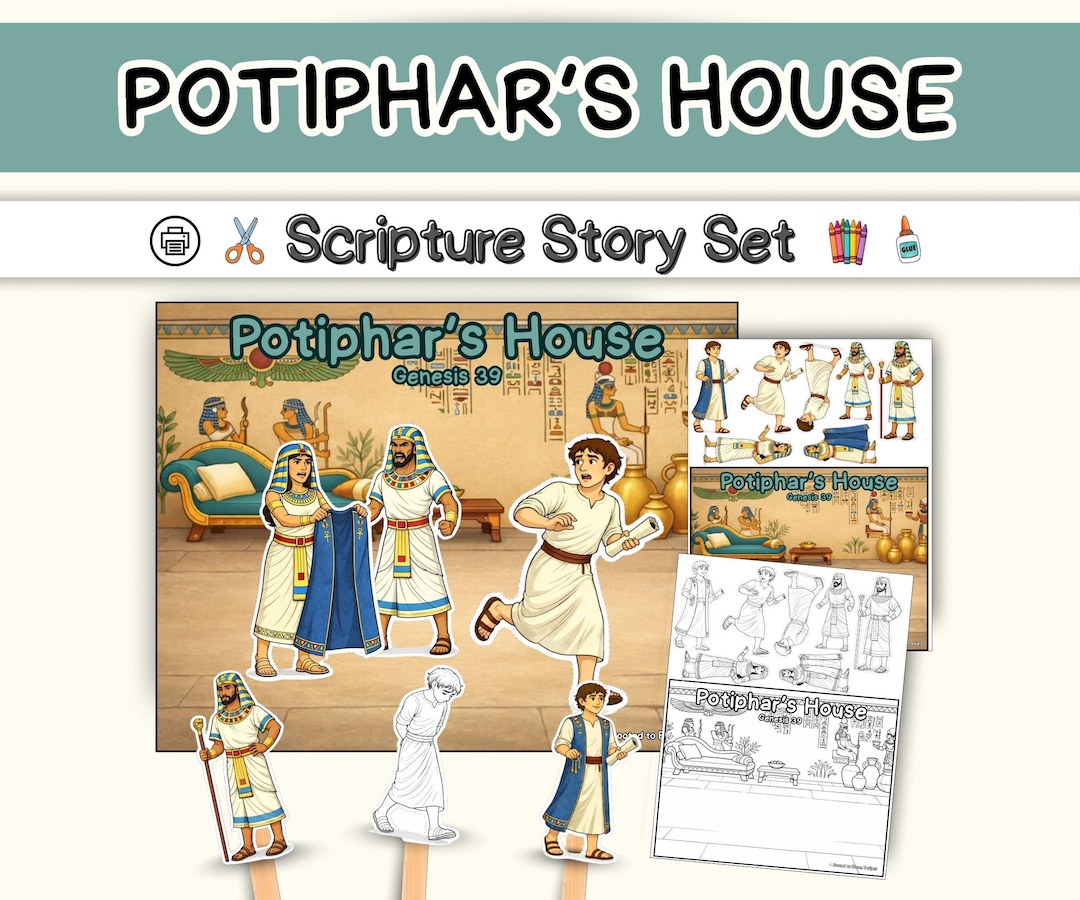 Joseph in Potiphar's House - Bible Story Visuals, Worksheets, and ...