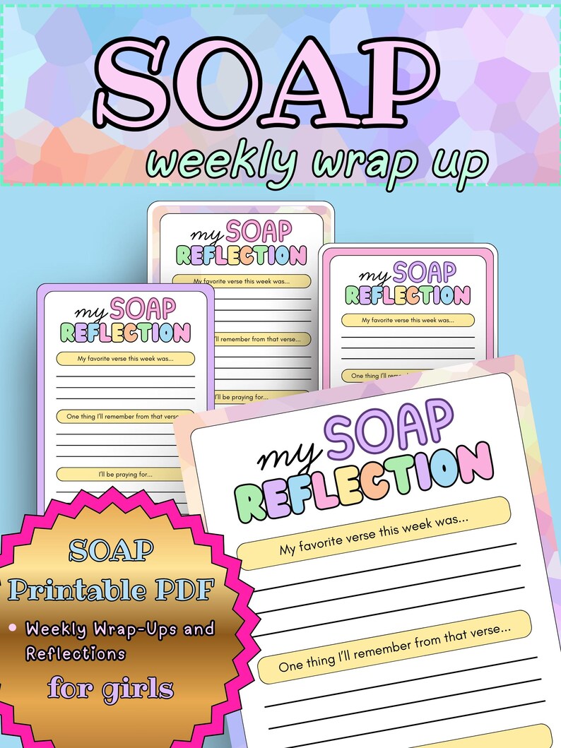 SOAP Bible Study Printables for Girls: Journal Pages & FREE Bookmarks ...