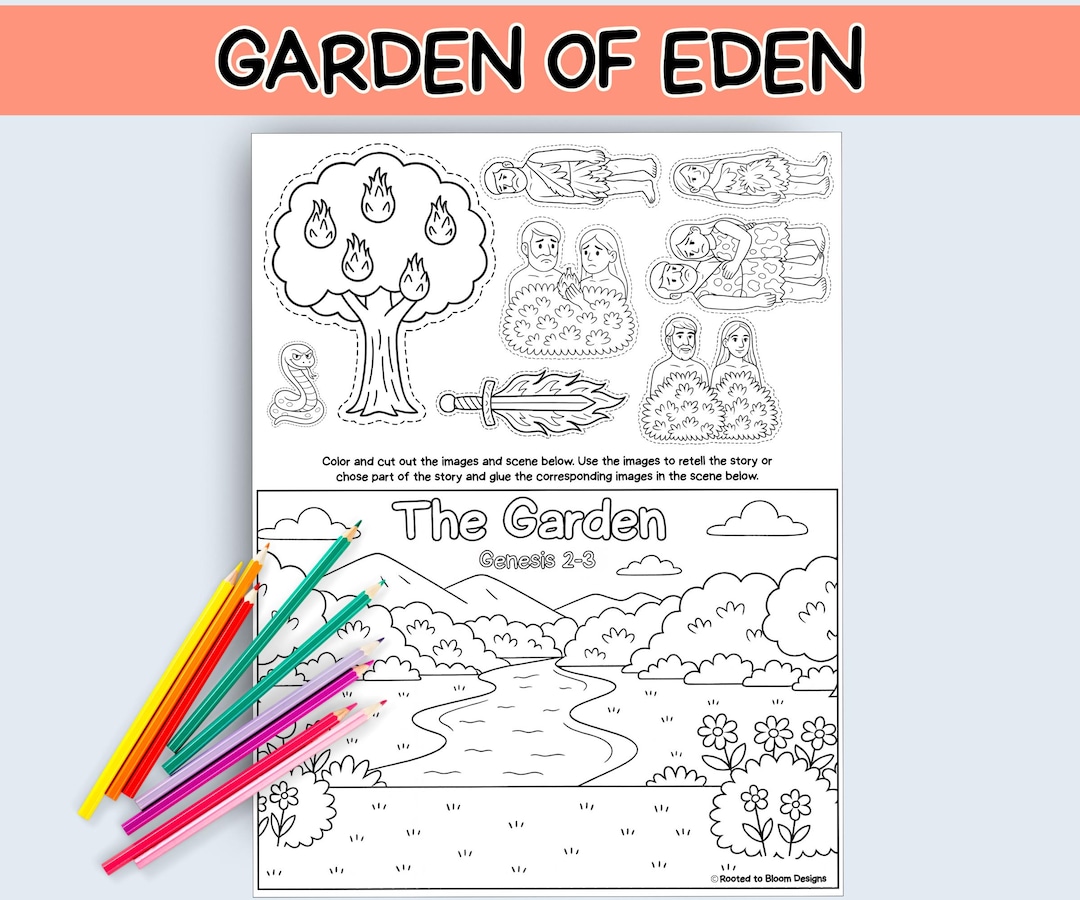 Adam and Eve - Bible Coloring Page and Craft - Genesis 2-3 Printable - Etsy