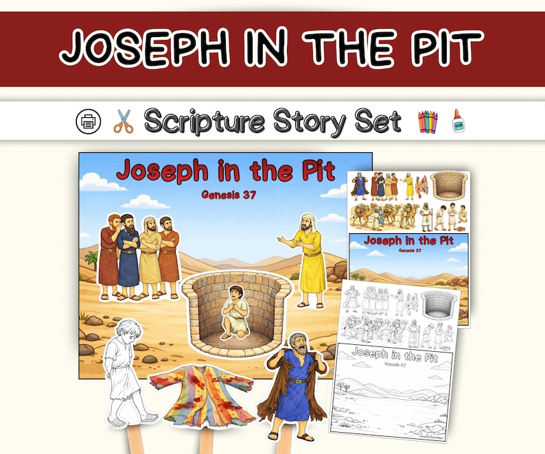 Joseph's Sold by His Brothers - Bible Story Visuals, Worksheets, and ...