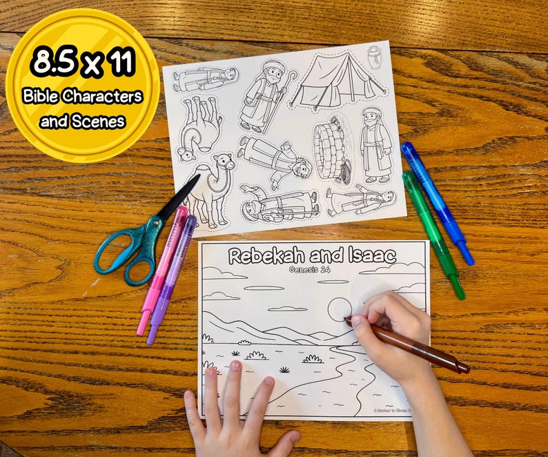 Rebekah and Isaac- Bible Story Visuals, Worksheets, and Crafts for ...