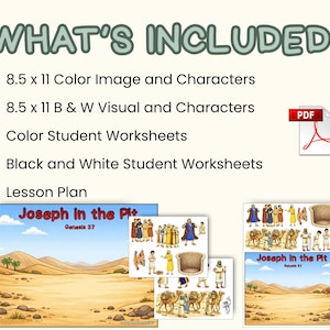 Joseph's Sold by His Brothers - Bible Story Visuals, Worksheets, and ...