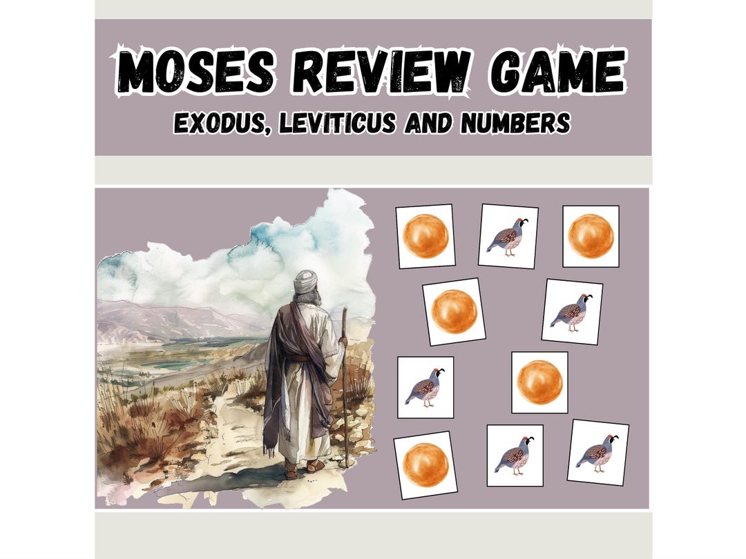 Moses Review Game for Kids- Exodus, Leviticus, and Numbers - Etsy