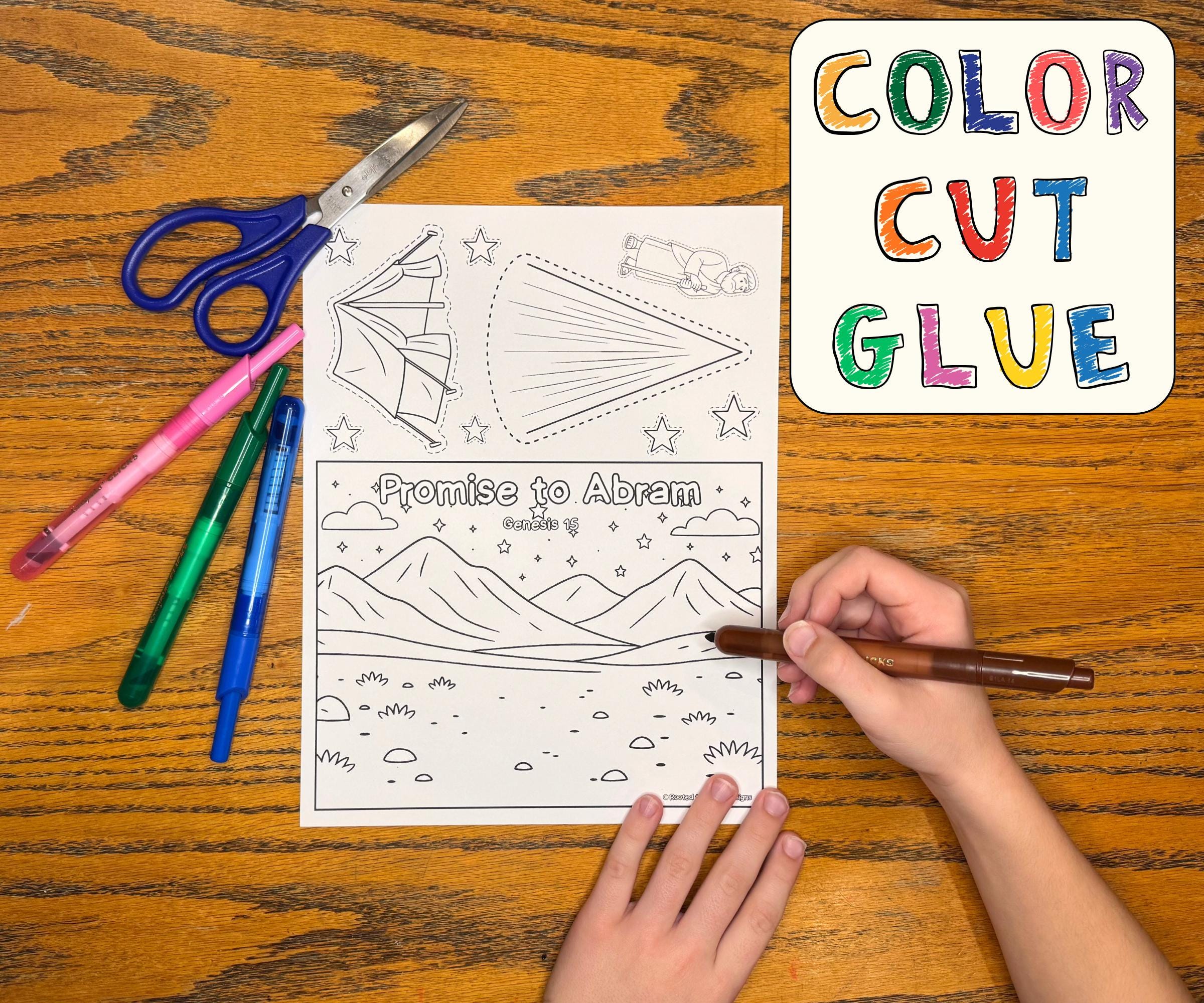 God's Promises to Abram- Bible Coloring Page and Craft - Genesis 15 ...