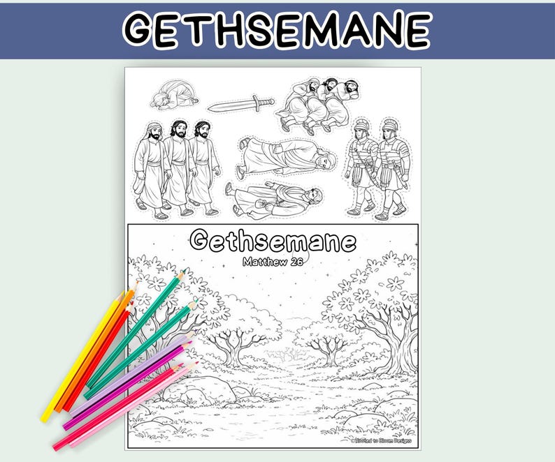 Jesus in the Garden of Gethsemane - Bible Coloring Page and Craft ...