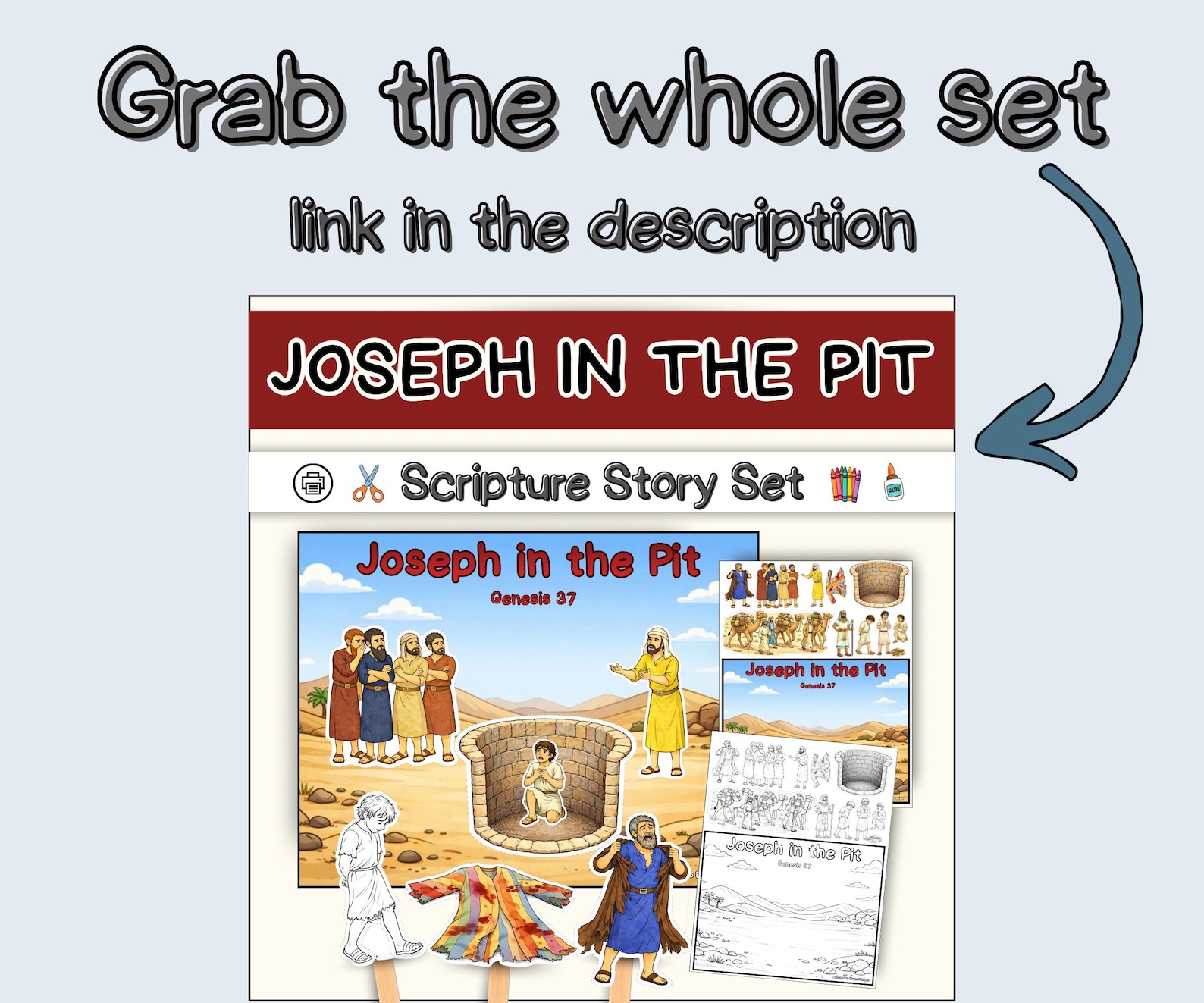 Joseph Sold by His Brothers - Bible Coloring Page and Craft - Genesis ...