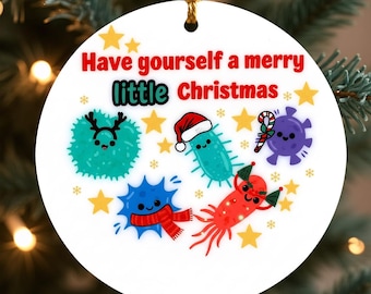 Microbiology Christmas Ornament, Science Teacher, Biology Gift ...
