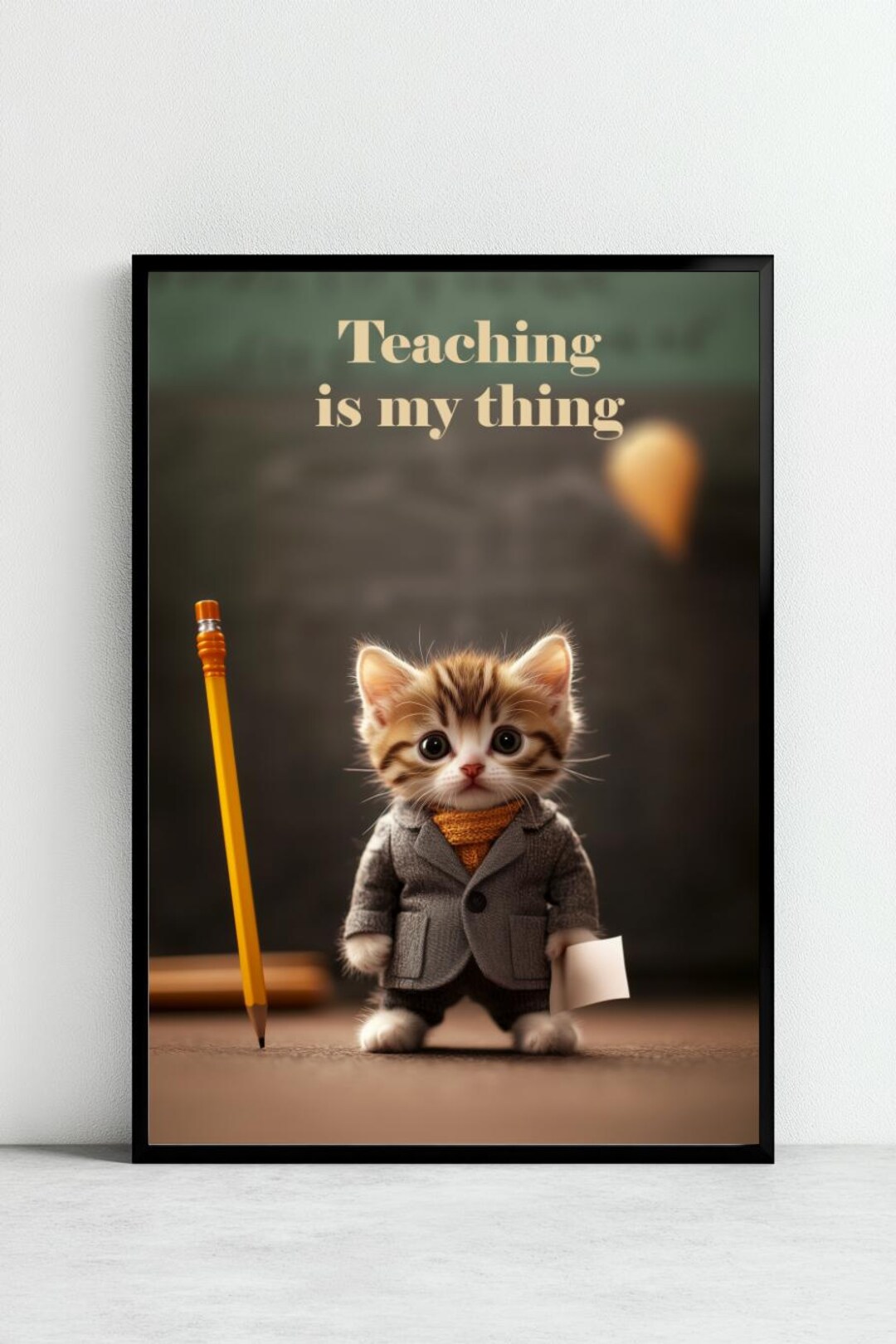 Professor Cat Digital Art Print | Instant Download | Cute Cat Lover ...