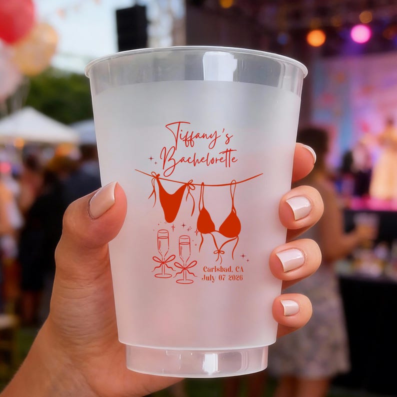 Custom Bachelorette Frosted Cups, Personalized Bach Weekend Party ...