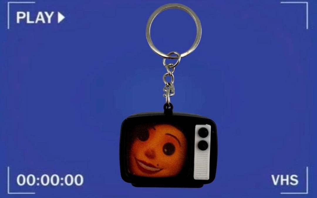 Stop-motion Button-eyed Girl Mom Movie Portal Light-up TV Keychain - Etsy