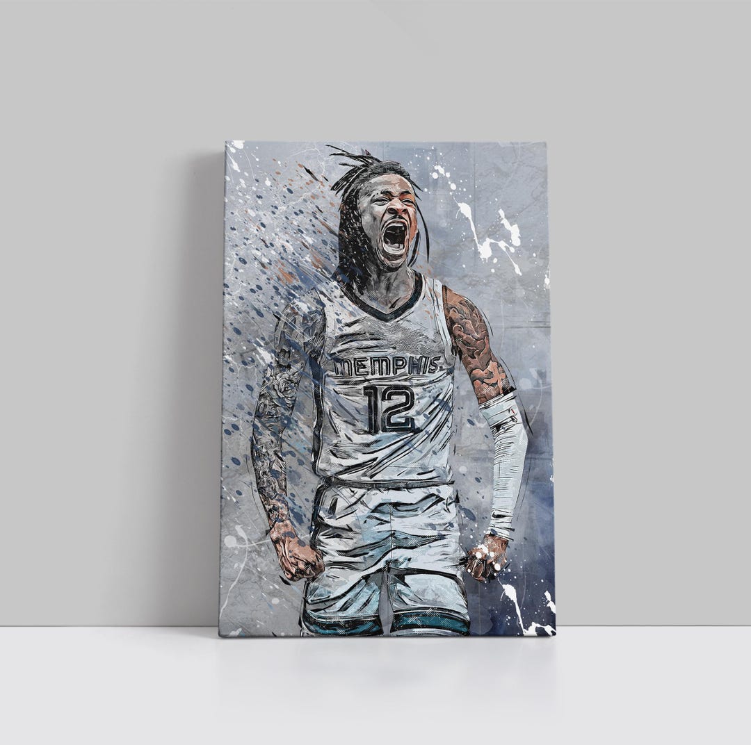 Ja Morant Canvas Memphis Grizzlies Poster Basketball Wall Art NBA ...