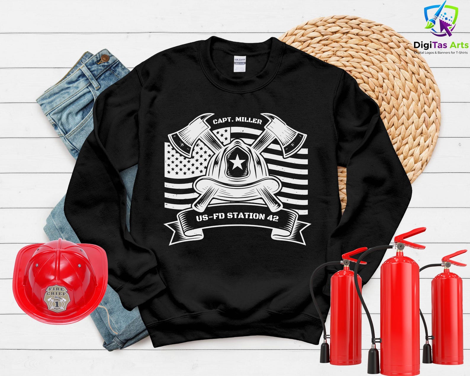 Custom Firefighter DTF Transfer: Personalized Fire Dept & Name Print - Etsy