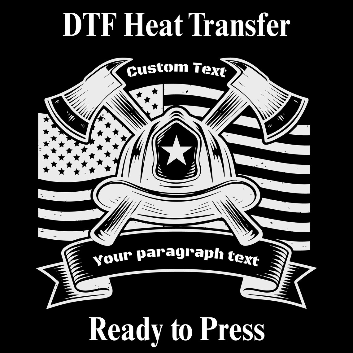 Custom Firefighter DTF Transfer: Personalized Fire Dept & Name Print - Etsy