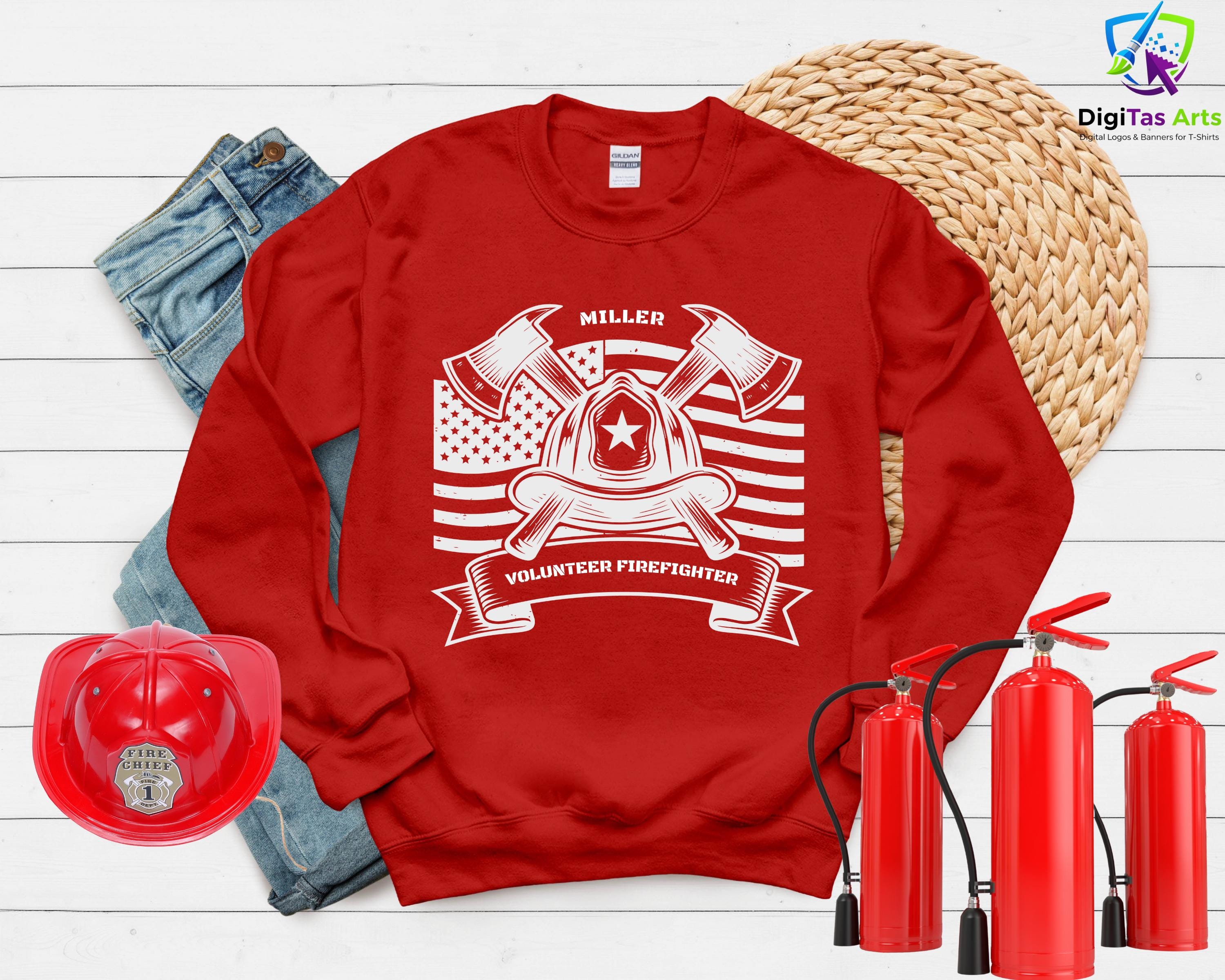 Custom Firefighter DTF Transfer: Personalized Fire Dept & Name Print - Etsy