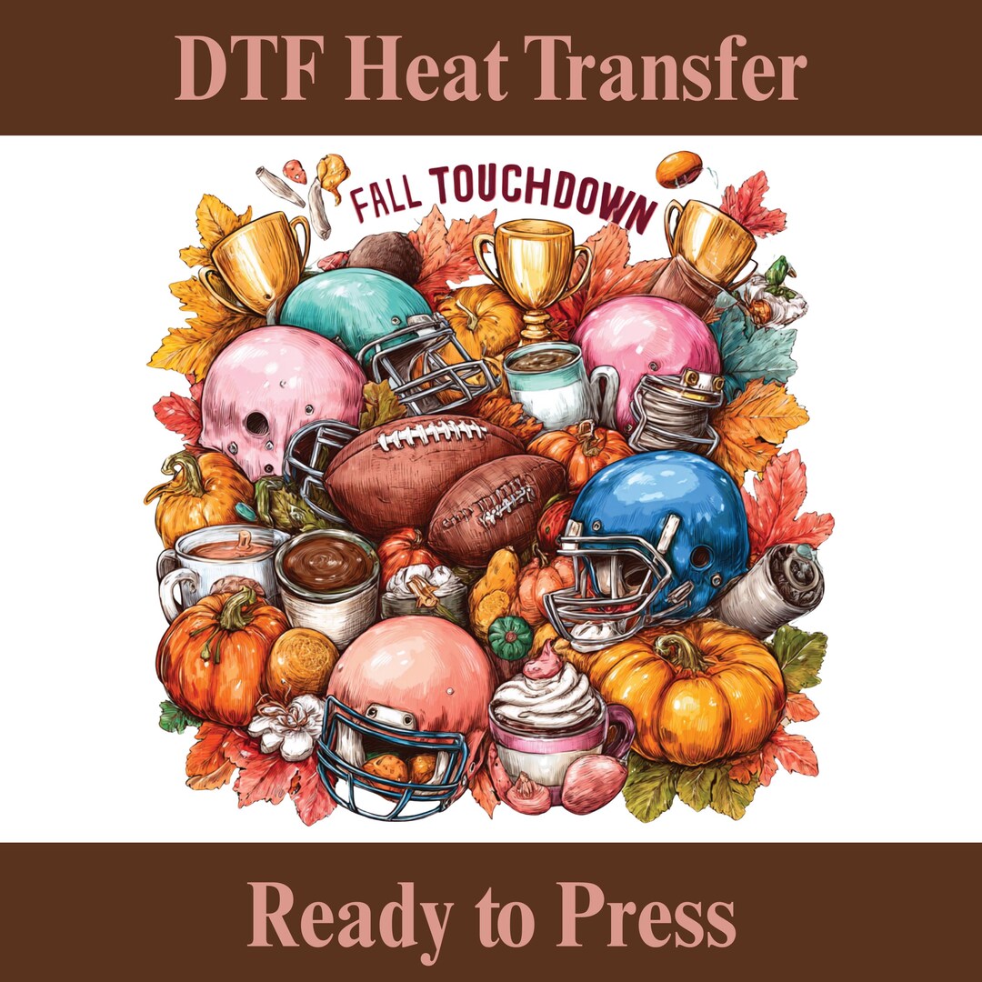 Fall Touchdown DTF Transfer | Pastel Football Theme | Autumn Sports ...