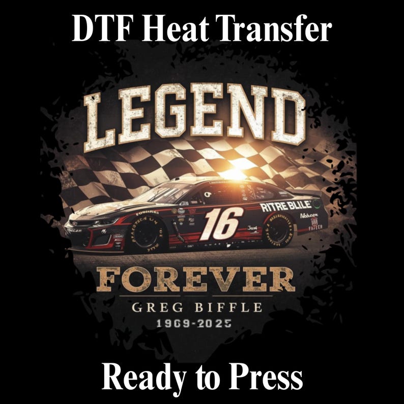 Greg Biffle Racing Legend Memorial DTF Transfer – Nascar Legend Forever ...