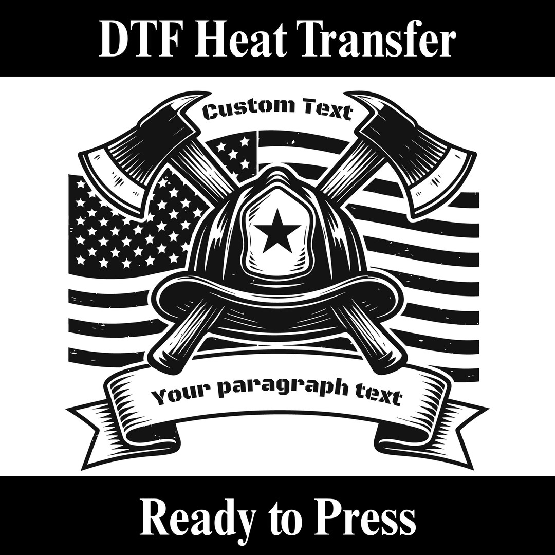 Custom Firefighter DTF Transfer: Personalized Fire Dept & Name Print - Etsy