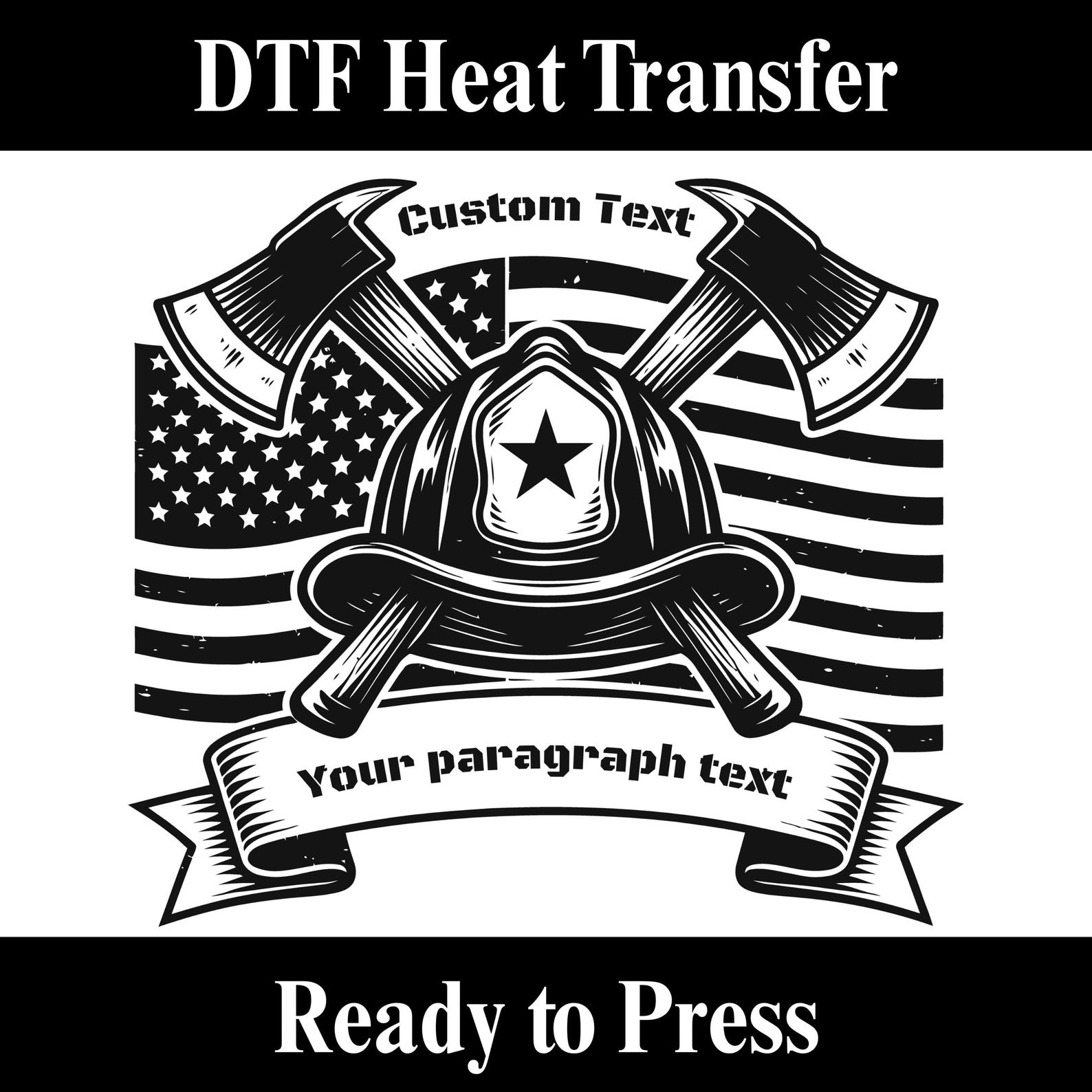 Custom Firefighter DTF Transfer: Personalized Fire Dept & Name Print - Etsy