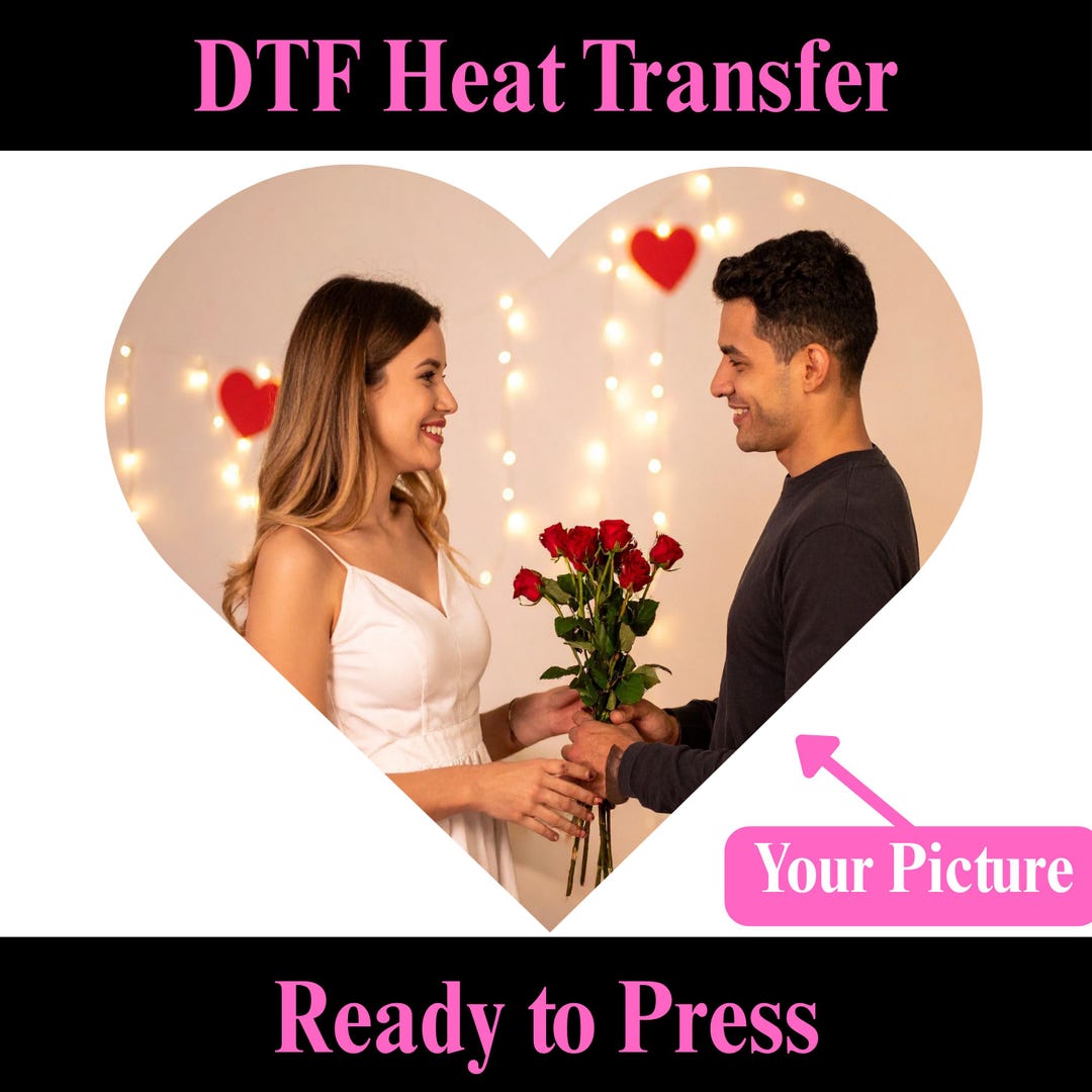 Custom Photo DTF Transfer - Heart Frame Valentine Gift - Etsy