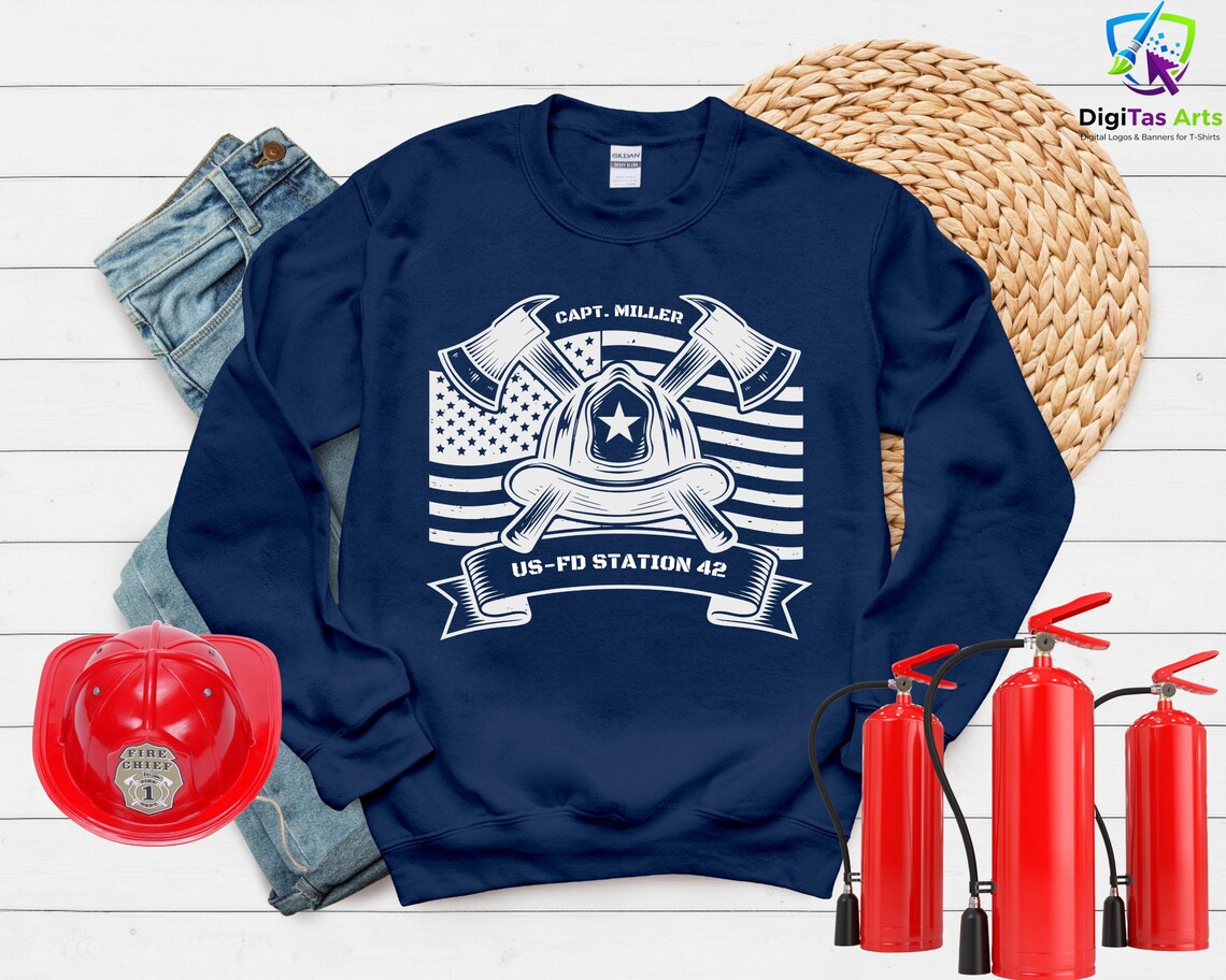 Custom Firefighter DTF Transfer: Personalized Fire Dept & Name Print - Etsy
