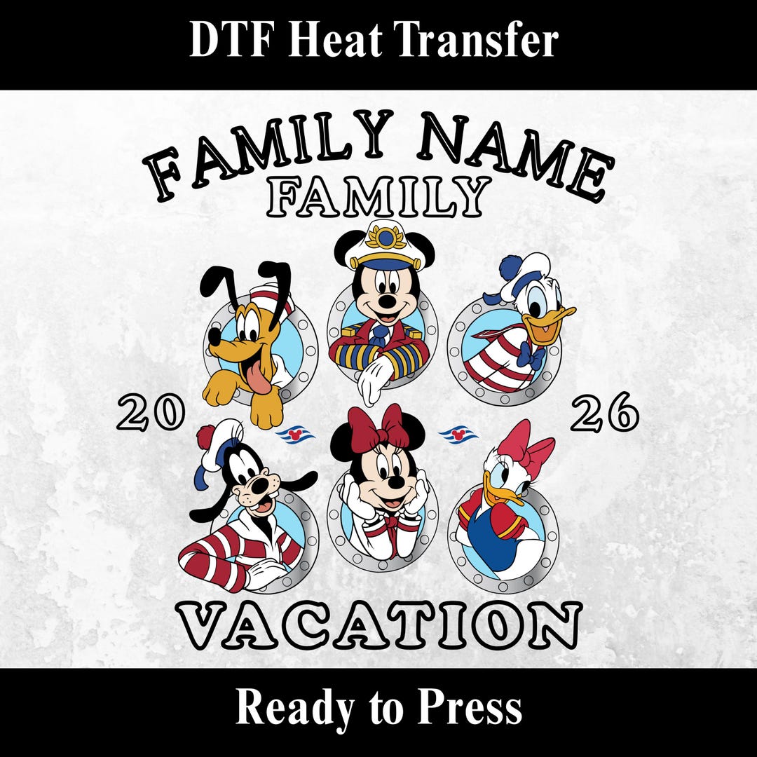 Custom Disney Family Vacation 2026 DTF Transfer | Personalized ...