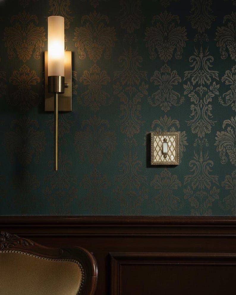 Vintage 1980s Gold Double Light Switch Cover ( Contactor (two-way ...