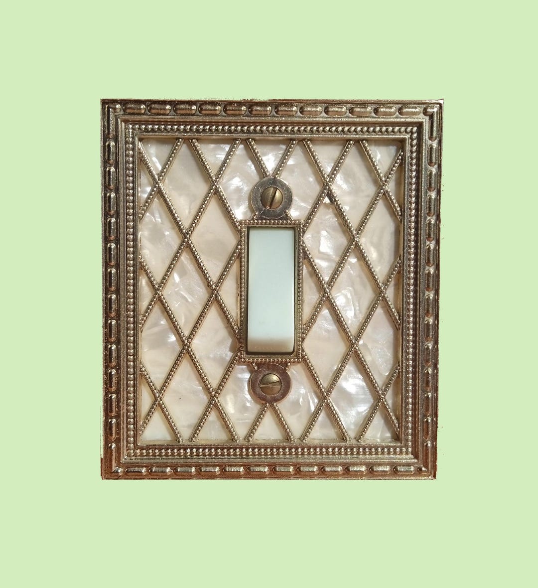 Vintage 1980s Gold Double Light Switch Cover ( Contactor (two-way ...