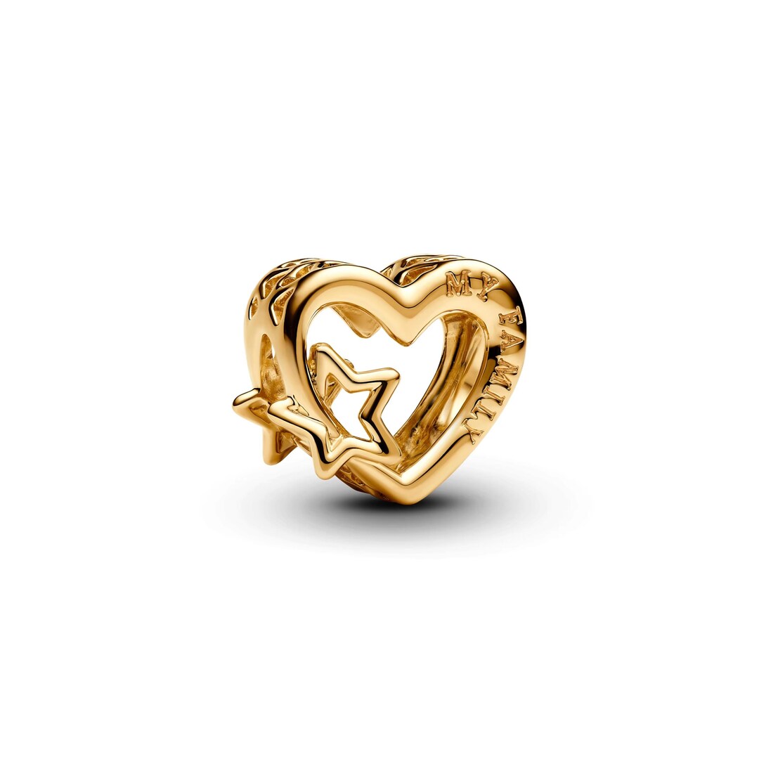 Pandora Gold Beaded Open Heart Charm - Etsy