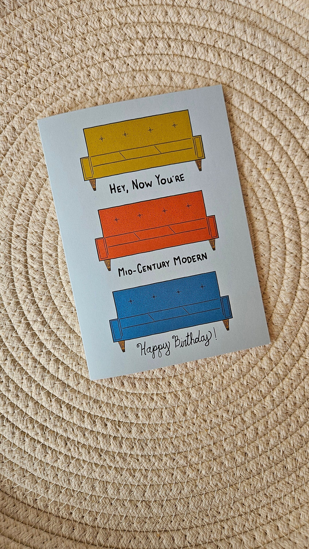 Mid Century Modern Birthday Card - Etsy