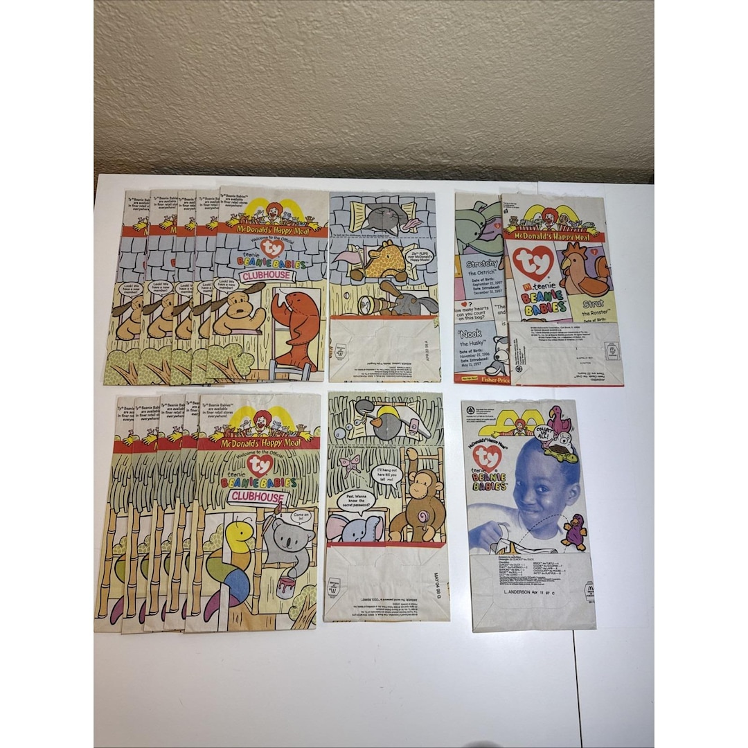 Mcdonald's Happy Meal Paper Bags Lot of 20 Unused 1997–1998 Vintage NOS ...