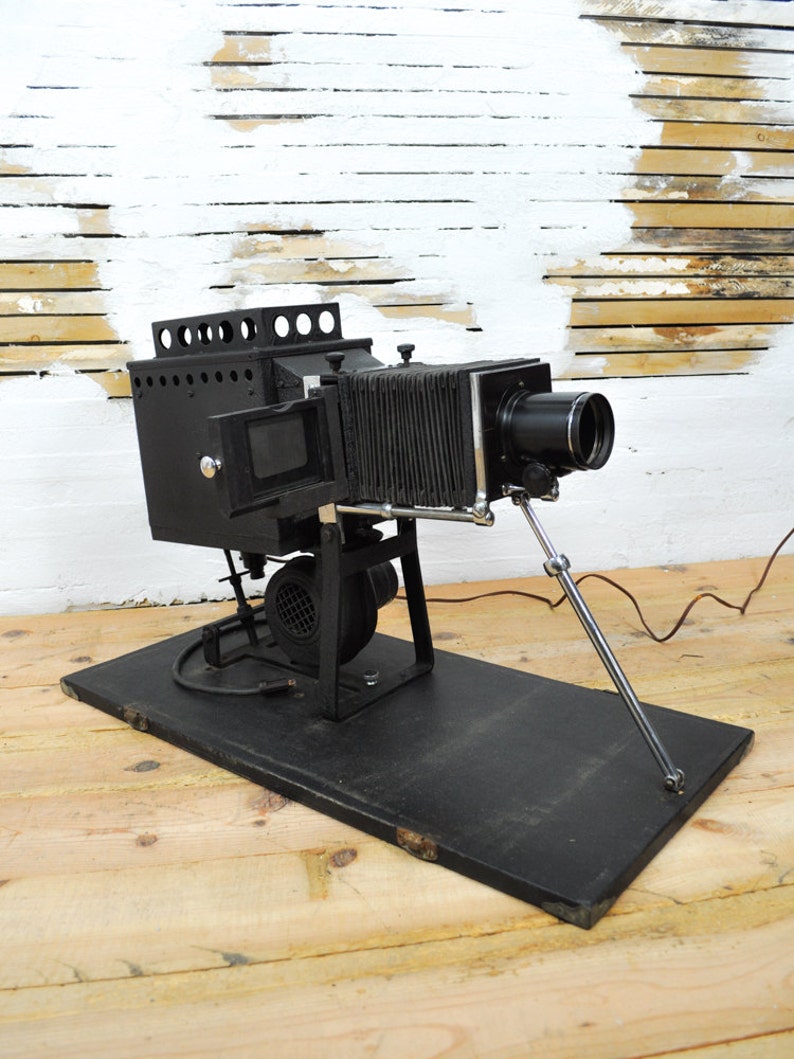 Fabulous 1900s Slide Projector with Box of Photo Glass Slides | Etsy