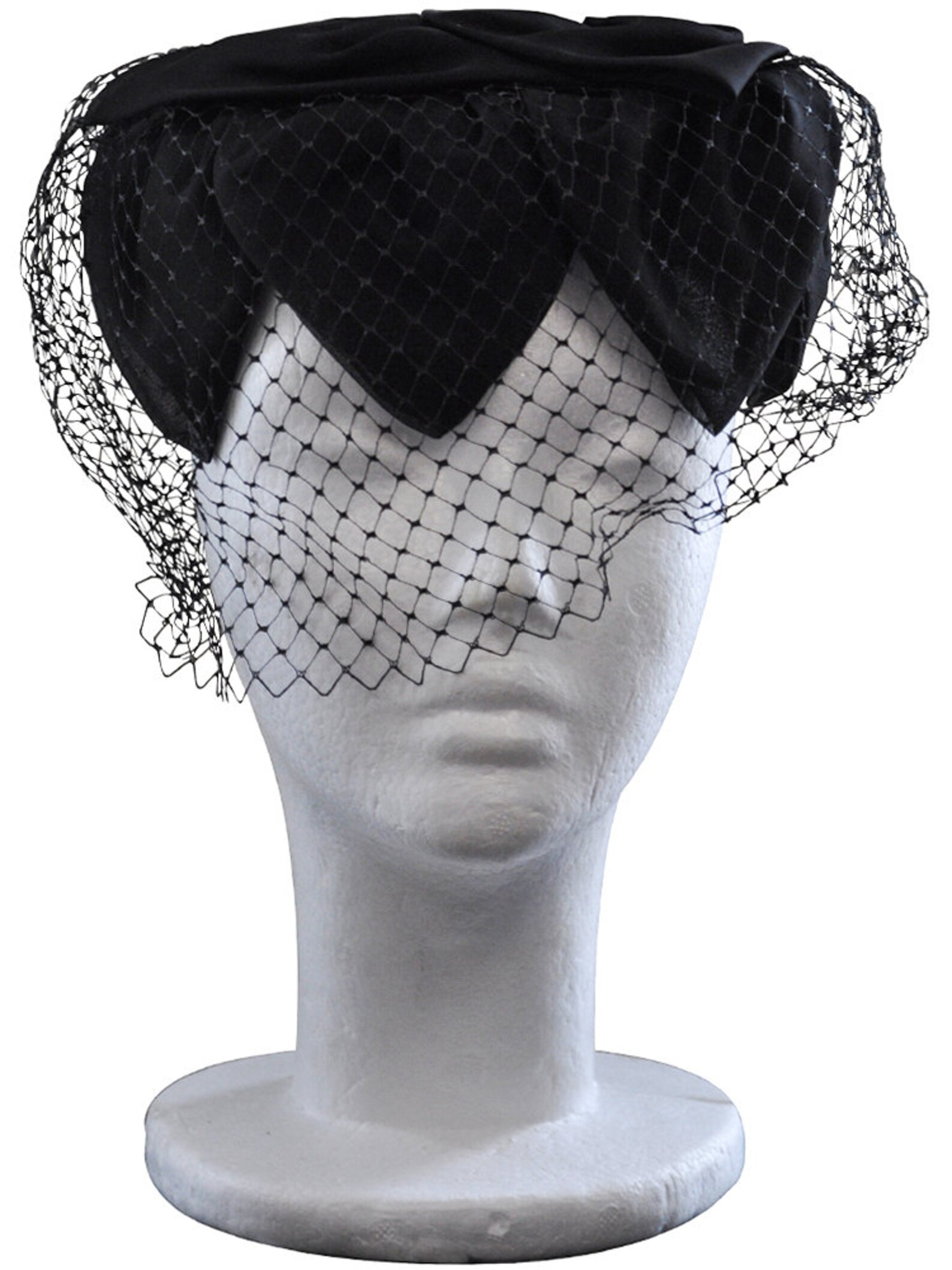 Glamorous Black Hat With Facial Meshing - Etsy
