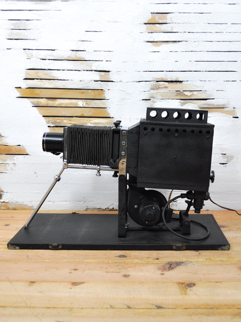 Fabulous 1900s Slide Projector with Box of Photo Glass Slides | Etsy