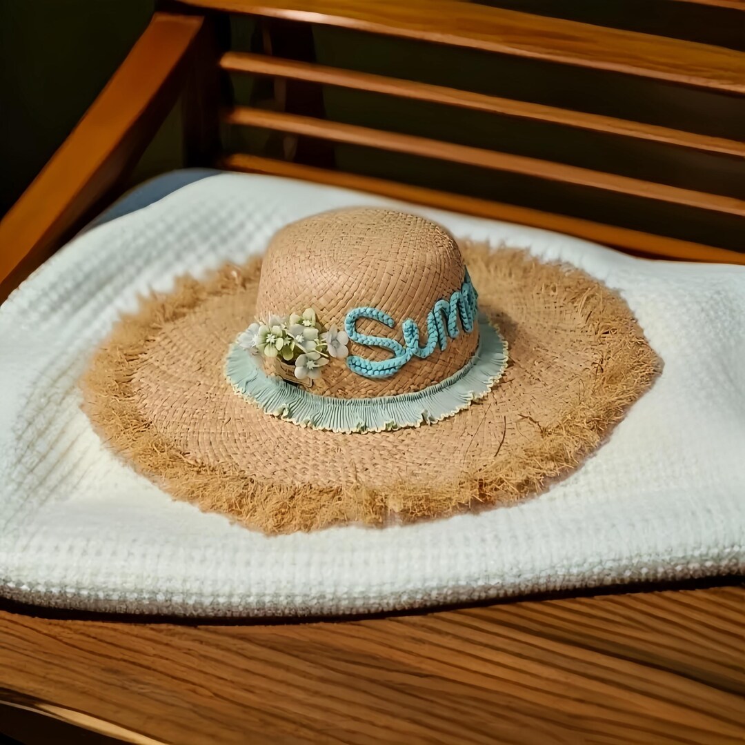 Handcrafted Blue-style Straw Hats With Lace and Flowers - Custom ...
